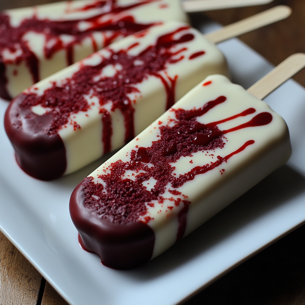 Blood Splatter Cakesicles